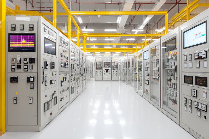 Electrical Control Room Monitoring Power Distribution with Safety ...