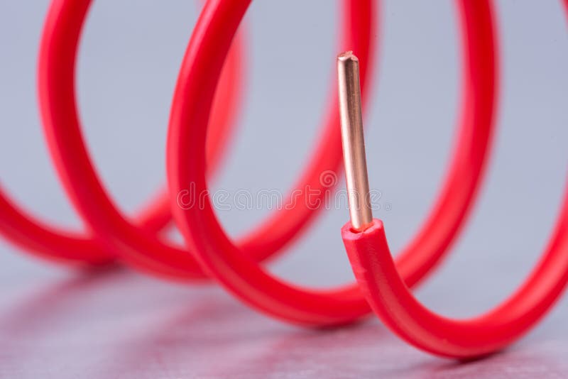 Electrical Copper Wire Closeup Stock Image - Image of voltage, spiral ...
