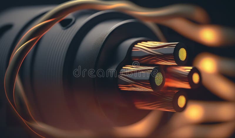 Electrical Shielded Cable with Many Wires, Generative Al. Stock Photo ...