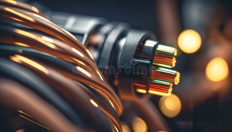 Electrical Shielded Cable with Many Wires, Generative Al. Stock Image ...
