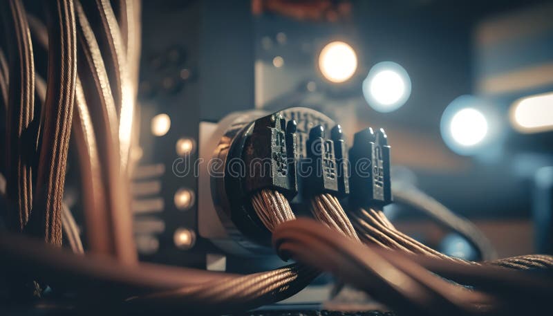 Electrical Shielded Cable with Many Wires, Generative Al. Stock Photo ...