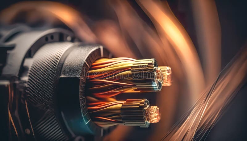 Electrical Shielded Cable with Many Wires, Generative Al. Stock Photo ...