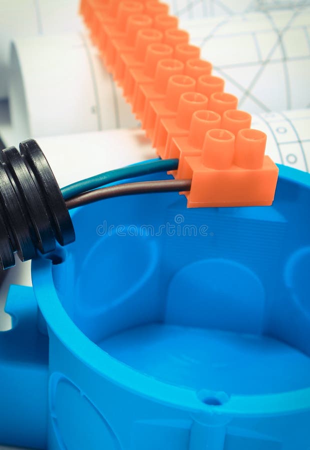 Electrical Cube with Connections of Electric Copper Wires and Electric ...