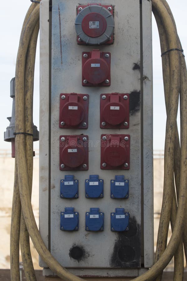 Electrical Current Distributor with Multiple Outlets Stock Photo ...