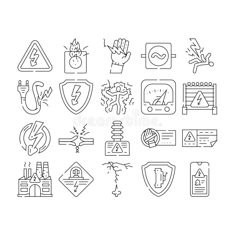 Electrical Safety Icons Stock Illustrations – 1,803 Electrical Safety ...