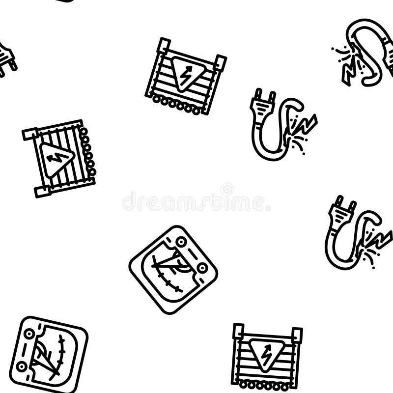 Electrical Danger Voltage Seamless Pattern Vector Stock Vector ...
