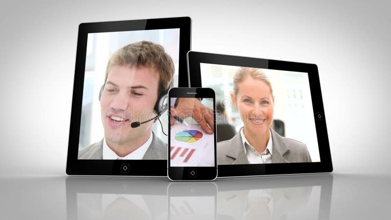 Electrical Devices Showing Different Business People Stock Footage ...