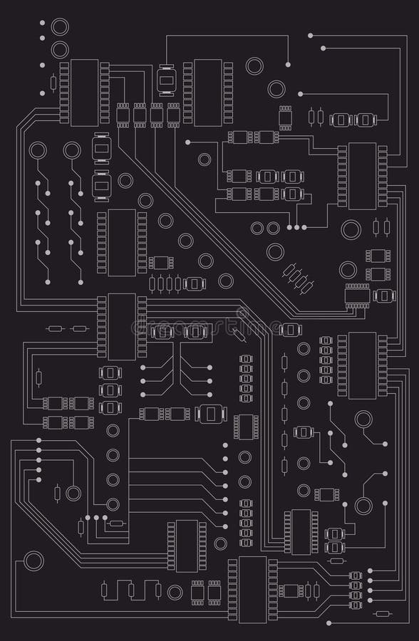 Digital Communication Circuit Diagram. Vector Illustration Stock ...
