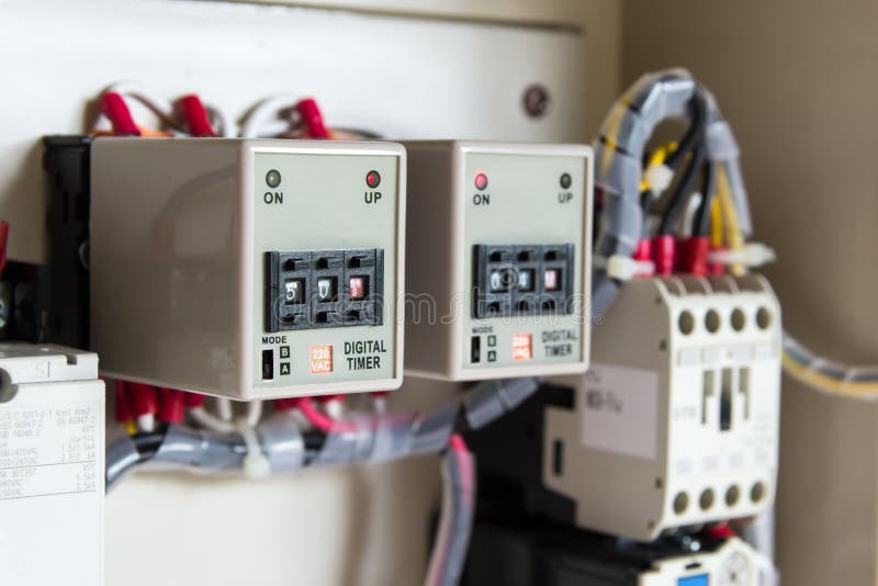 Electrical Digital Timer in Electronic Control Box Stock Photo - Image ...