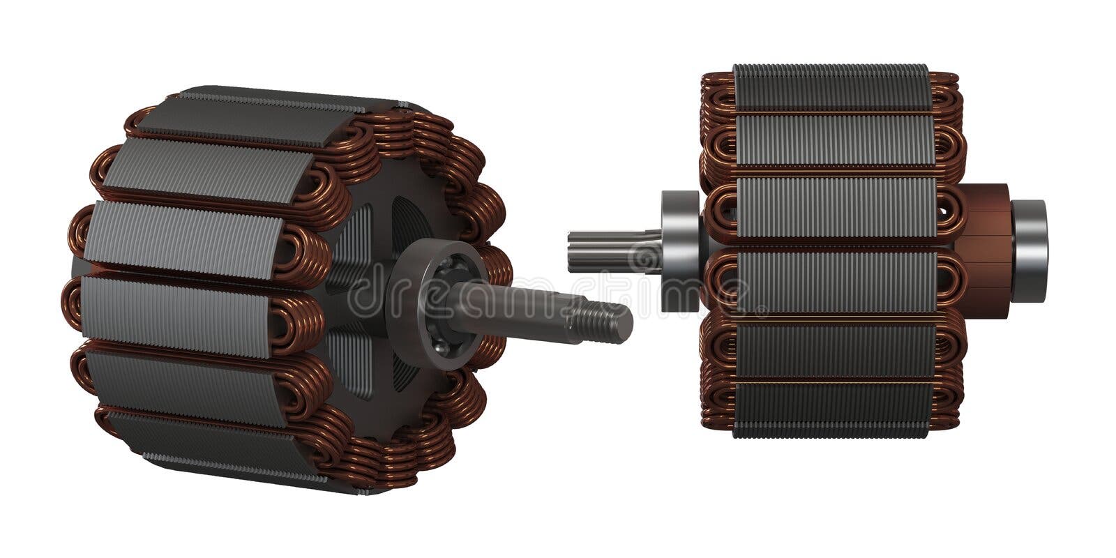 Direct Current Motor Presentation 3D Rendering Section View Stock ...