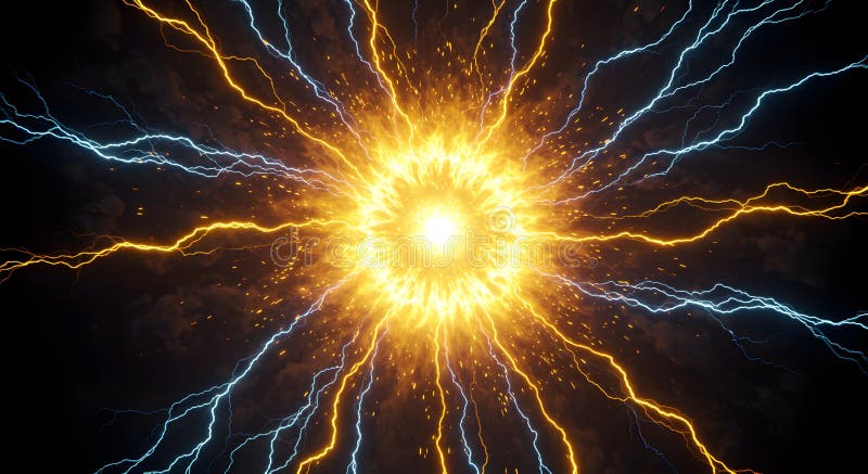 Electrical Discharge with Central Bright Light Stock Illustration ...