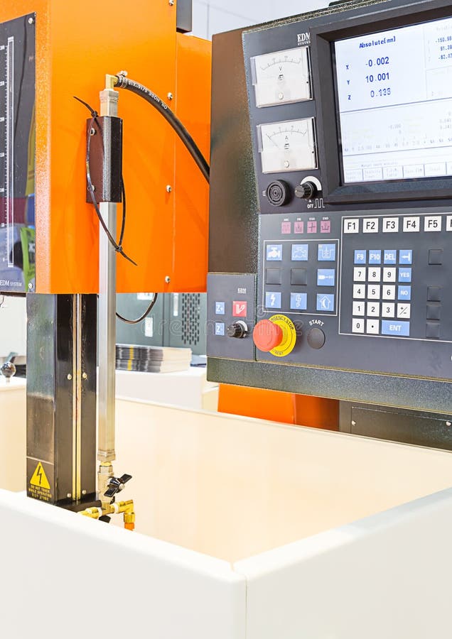 Electrical Discharge Machine Spark Eroding with Water Stock Photo ...