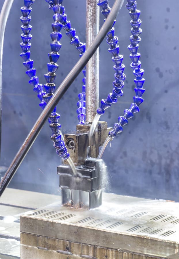 Electrical Discharge Machine Spark Eroding with Water Stock Photo ...