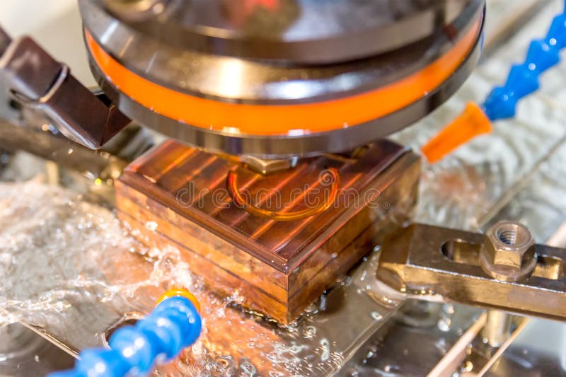 Electrical Discharge Machine Spark Eroding with Water Stock Photo ...
