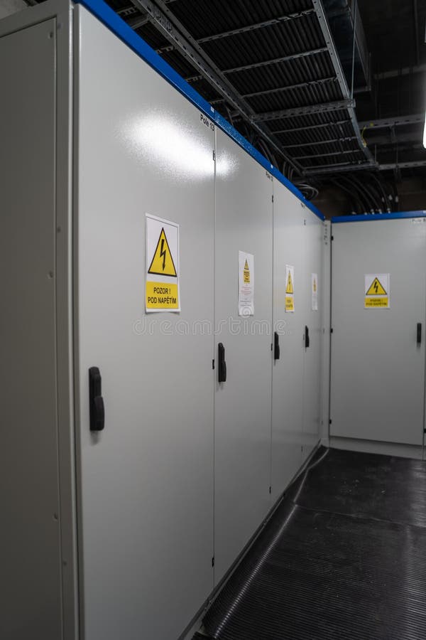 Electrical Distribution Box in a Modern Office Building. Stock Photo ...