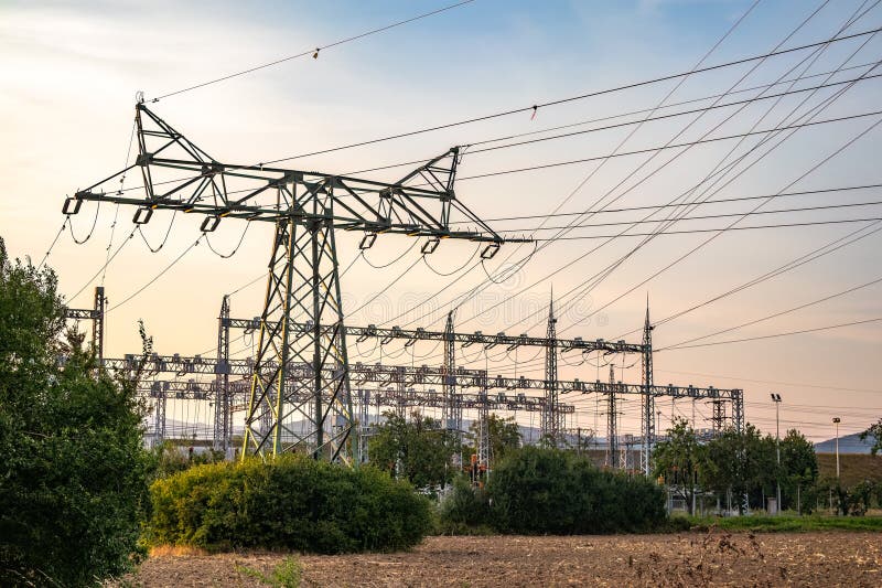 Electrical Distribution Boxes Against a White Brick Wall Stock Image ...