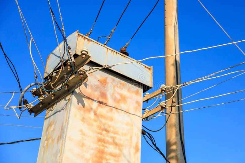 Electrical Distribution Old Panel. Background with Selective Focus and ...