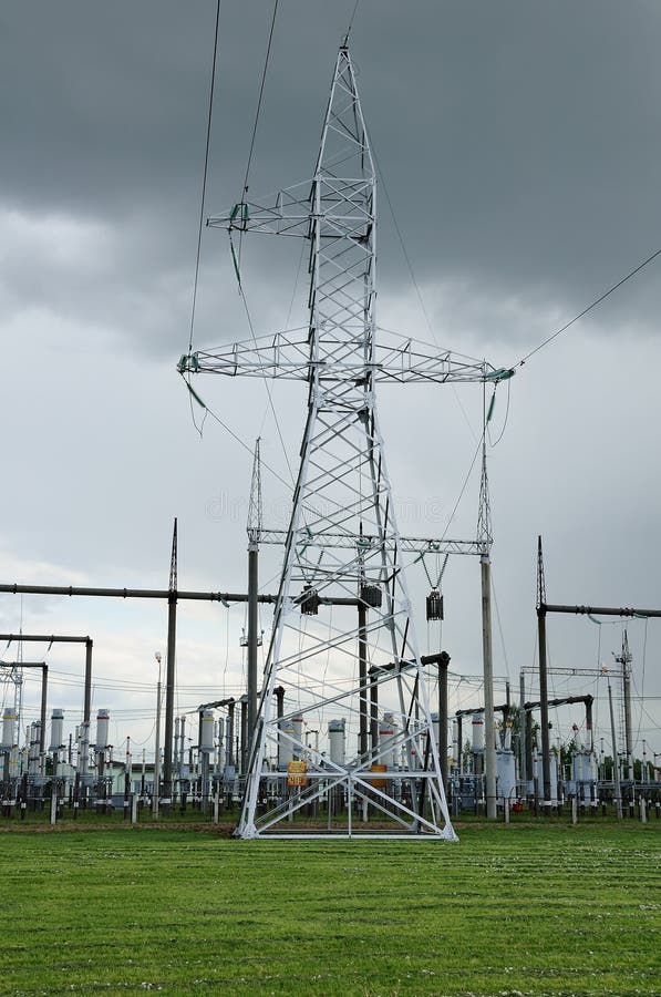Electrical Distribution Station Stock Image - Image of devices, blue ...