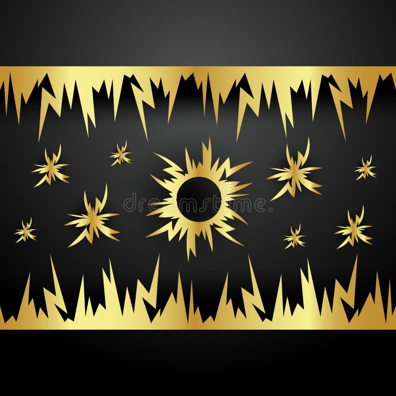 Electrical Effect Pattern. Golden Template Decoration. Stock Vector ...