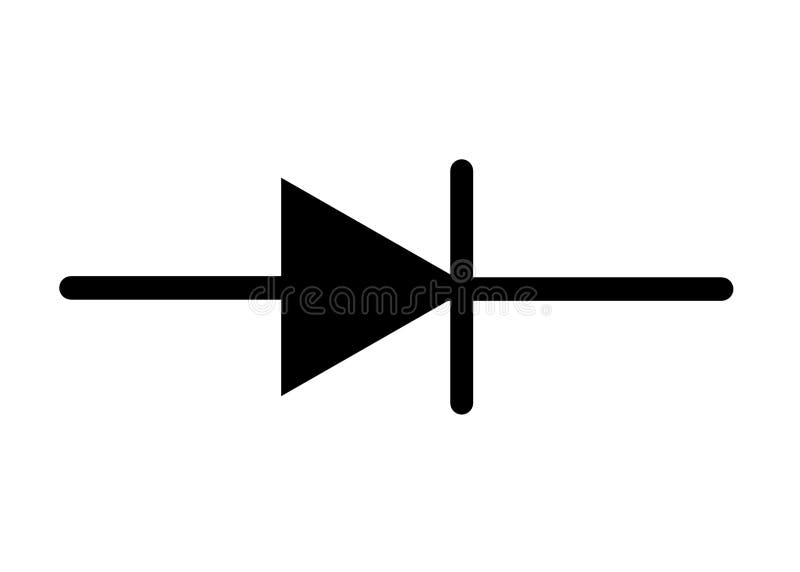 The Electrical Electronic Symbol of a Diode Component White Backdrop ...