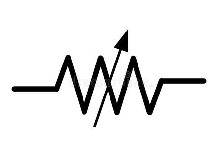 An Electrical Electronic Symbol of a Variable Resistor Component White ...