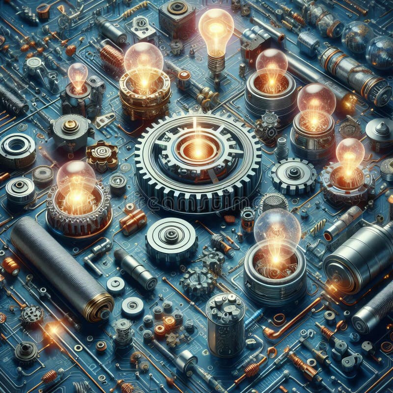 Electrical Elements Wires Circuits Lightning Electric Fields Bat Stock ...