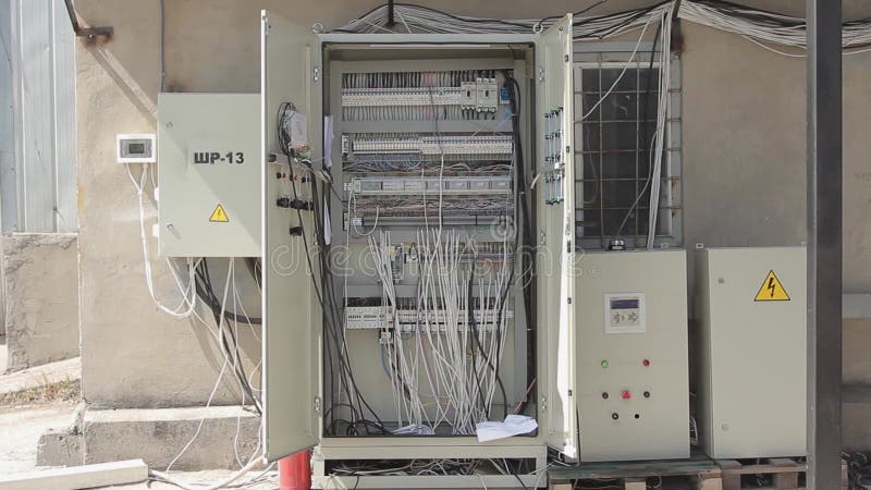 Electrical Enclosure and Switchboards with Equipment in Box Stock Video ...