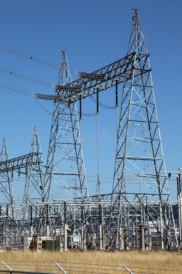 Electrical Energy & Delivery System. Stock Photo - Image of towers ...