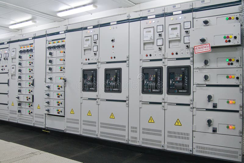 Inside Electrical Energy Distribution Substation Stock Image - Image of ...