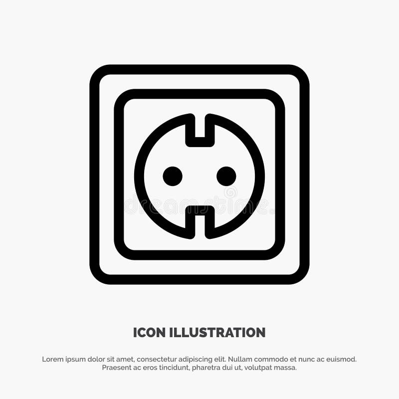 Electrical, Energy, Plug, Power Supply, Socket Line Icon Vector Stock ...
