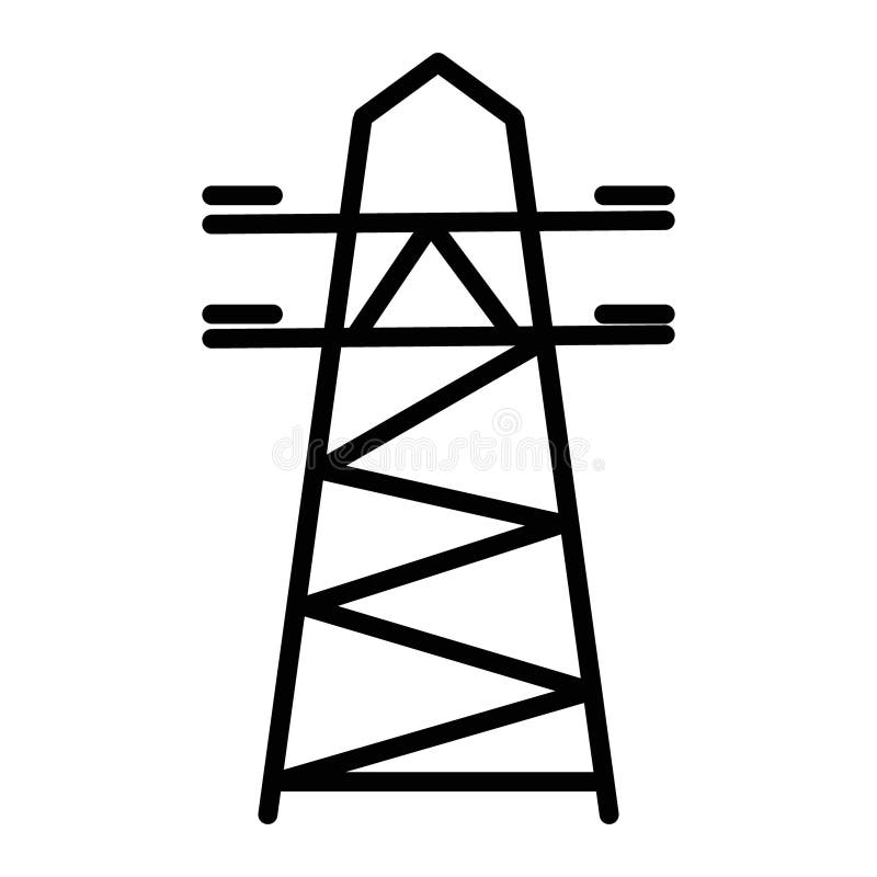 Electrical Energy Tower Icon Design in Filled and Outlined Style Stock Vector - Illustration of ...