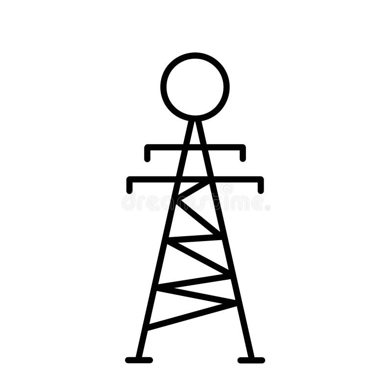 Electrical Energy Tower Icon for Power Supply, Utilities Infrastructure ...