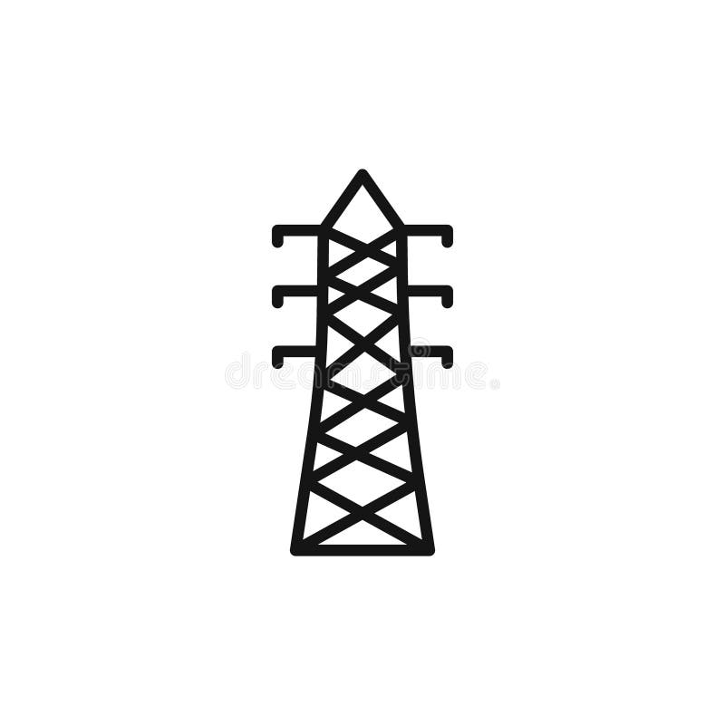 Electrical Energy Tower Logo Sign Vector Outline Stock Vector ...