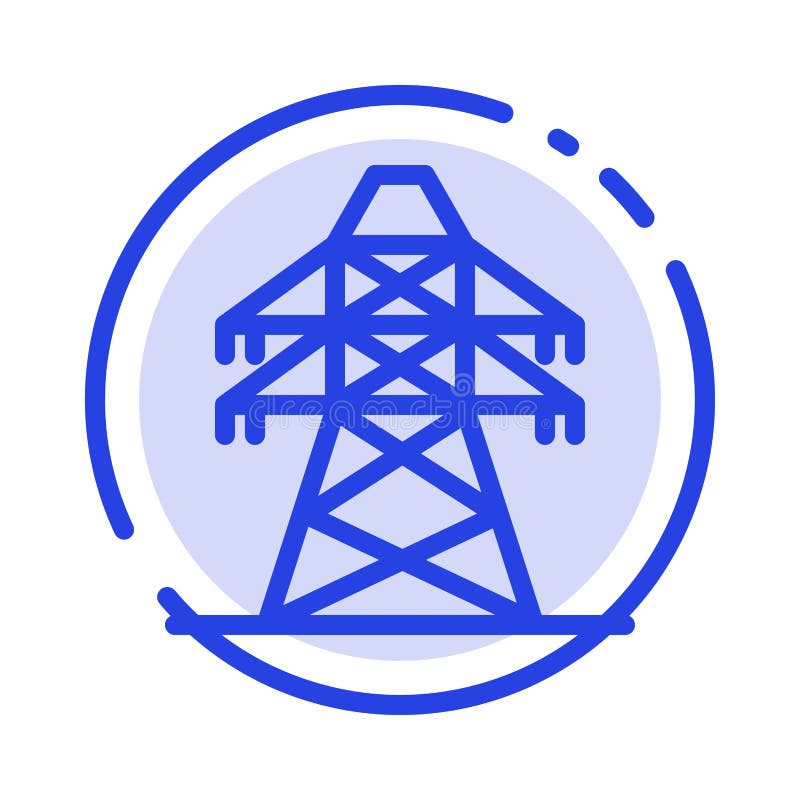 Electrical, Energy, Transmission, Transmission Tower Blue Dotted Line ...