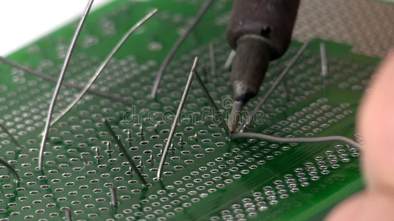 Soldering Circuit with through Hole Discrete Components Stock Video ...