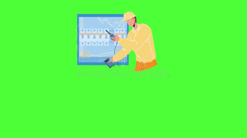 Electrical Technician Using Meter for Wiring Inspection Footage Stock ...