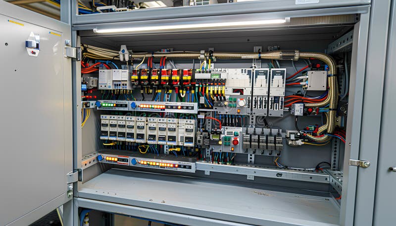 Electrical Engineer Checks an Electrical Circuit on a Control Panel for ...