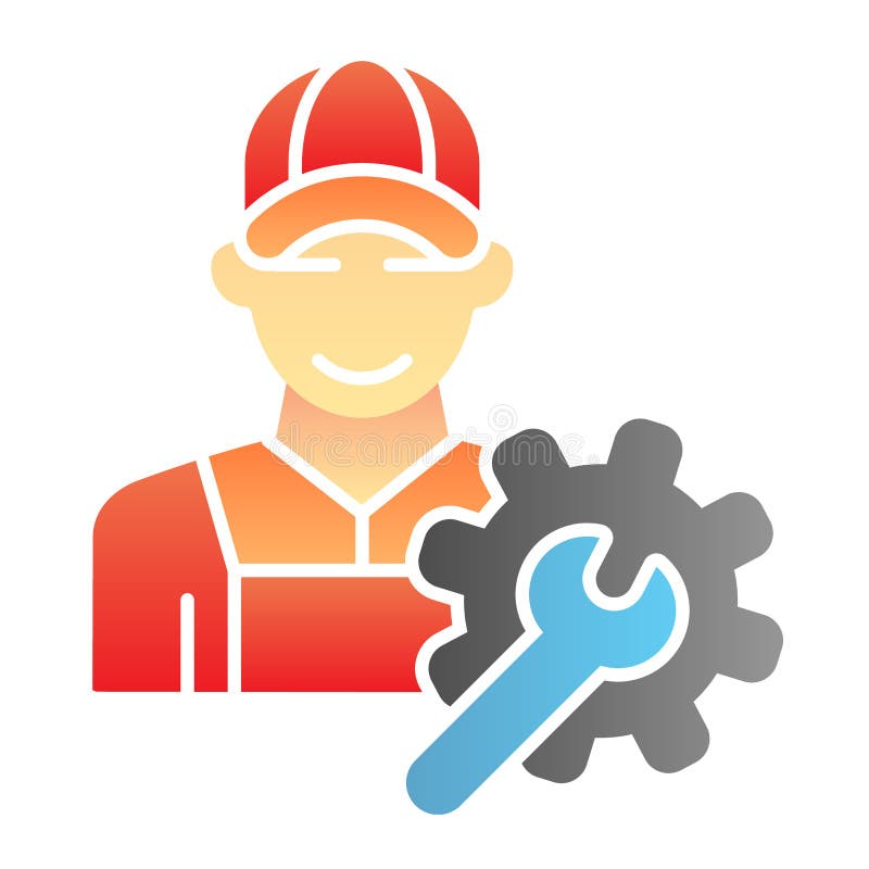 Electrical Engineer Flat Icon. Worker Man Color Icons in Trendy Flat ...