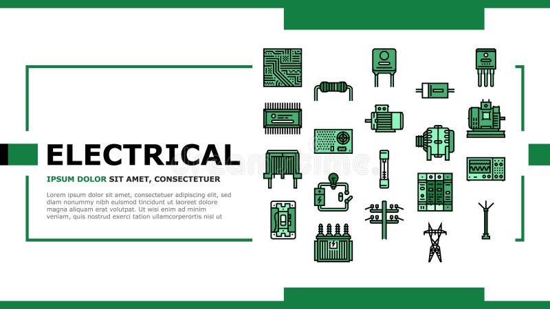 Electrical Engineer Industry Work Landing Header Vector Stock Vector ...