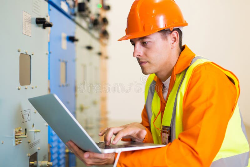 Electrical engineer laptop stock photo. Image of adult - 66507816