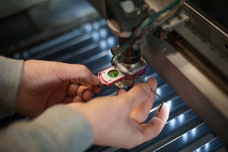 Electrical Engineer Repairs CNC Computer Numerical Control Laser ...
