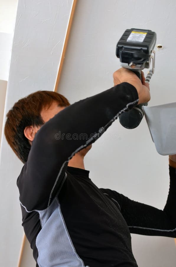 Electrical Engineer`s Wiring Work in Japan. Stock Photo - Image of ...