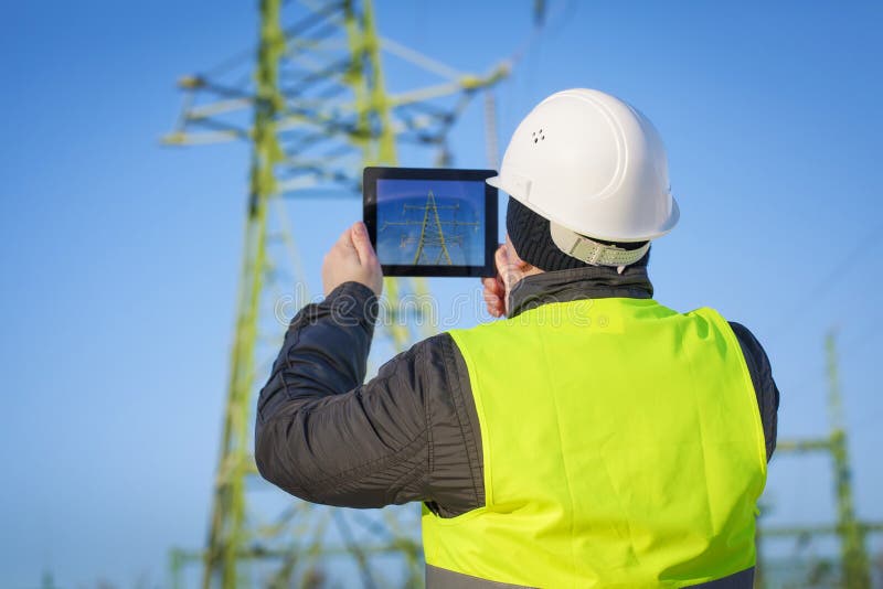 Electrical Engineer with Tablet PC Stock Image - Image of improvement ...