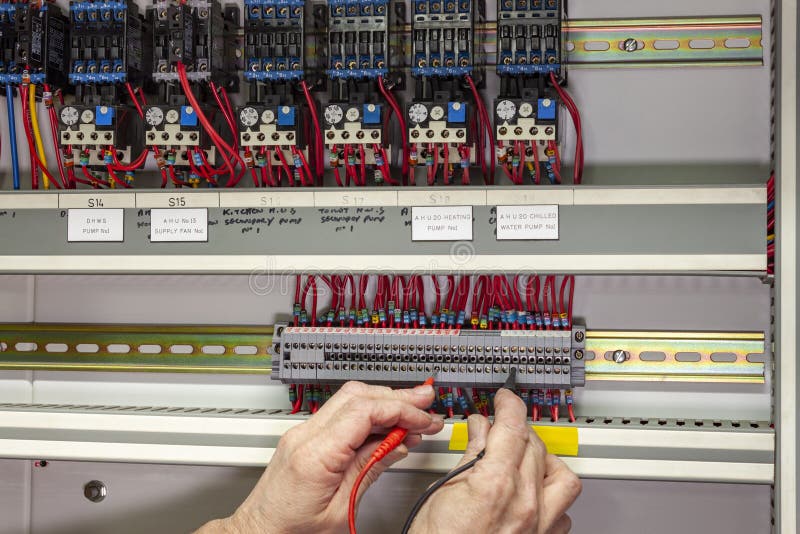 Electrical Engineer Testing Some Wiring Stock Image - Image of ...
