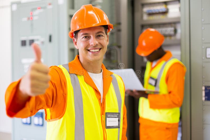 Electrical Engineer Thumb Up Stock Photo - Image of caucasian ...