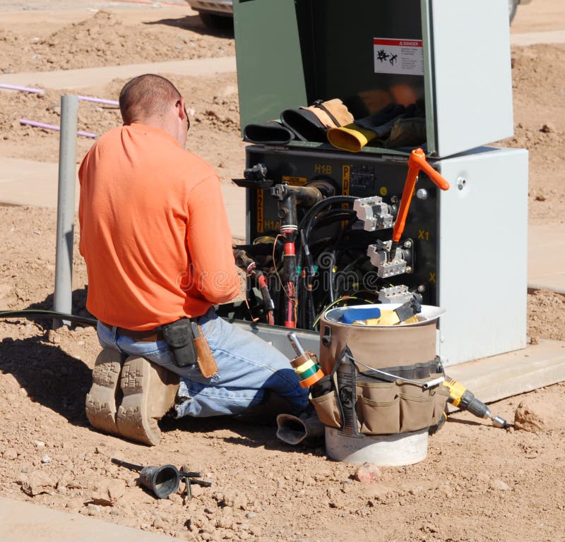 Electrical Engineer Working Stock Image - Image of construction ...
