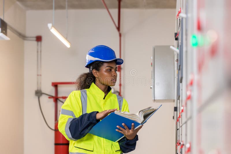 Electrical Engineer Working in Control Room. Electrical Engineer Man ...
