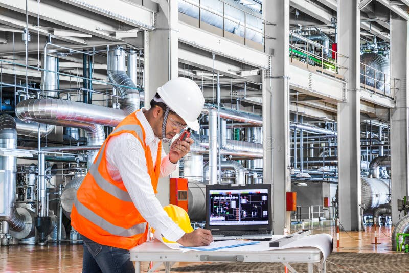 Electrical Engineer Working at Control Room of Powerhouse Stock Image ...