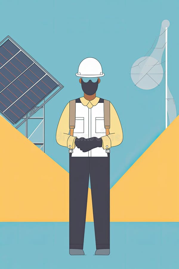 Electrical Engineer Working on a Renewable Energy Project, Solar Panel ...