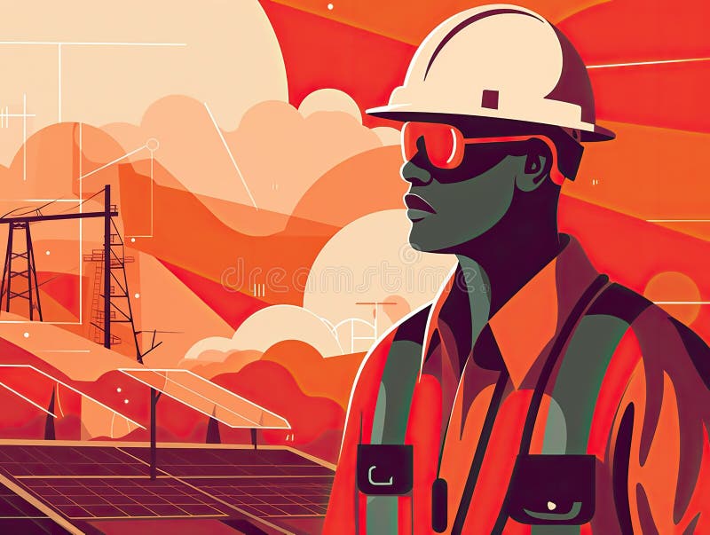 Electrical Engineer Working on a Renewable Energy Project, Solar Panel ...